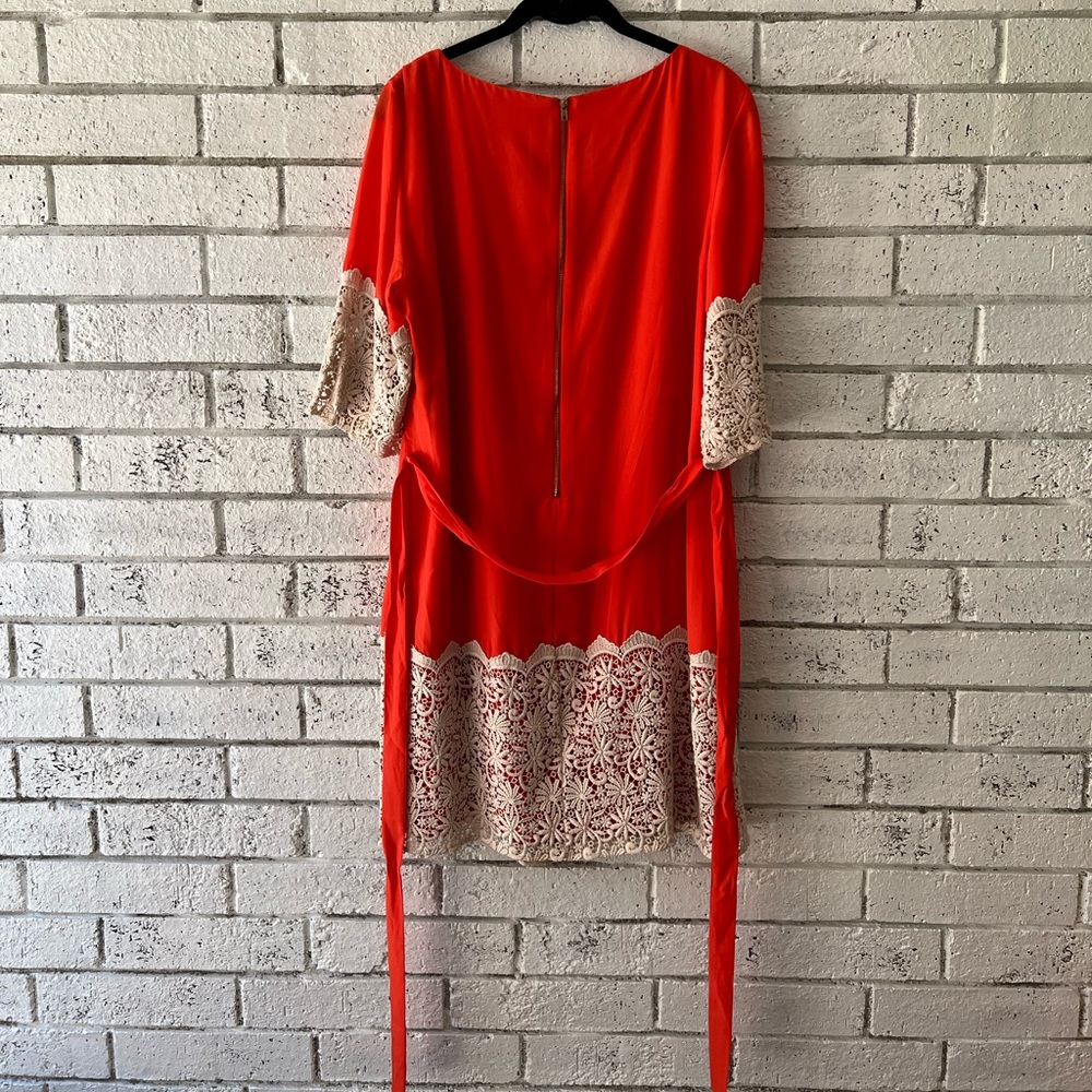 Orange Gianni Bini Dress With Crochet Detail - Gem